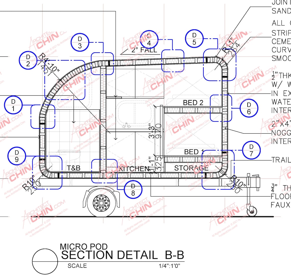 Mobile Home, Caravan, Cottage Plan, 8' X 12'x 8H, 96 SF, 2 Beds, Cabin ...