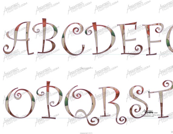 Cursive Font / Curly Letters Alphabet Digital Download - Etsy
