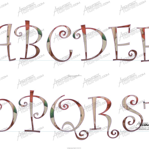 Curly Letters - Etsy