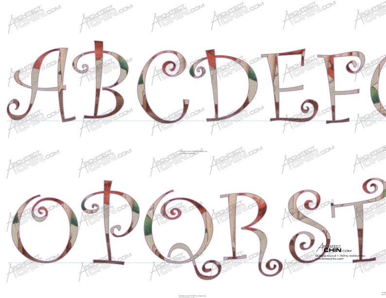 Cursive Font / Curly Letters Alphabet | Digital Download | Printable ...