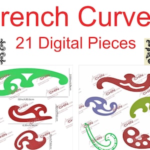 French Curves, 21 Pieces Curve Rulers, Templates, Printable, Drawing ...