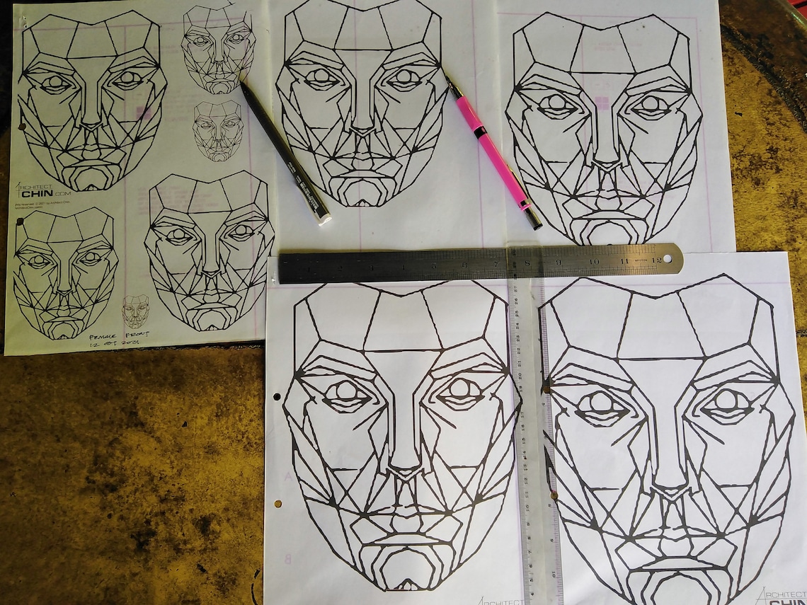 Female Face Template, Female Face Ratio, Female Face Grid, Front Face ...