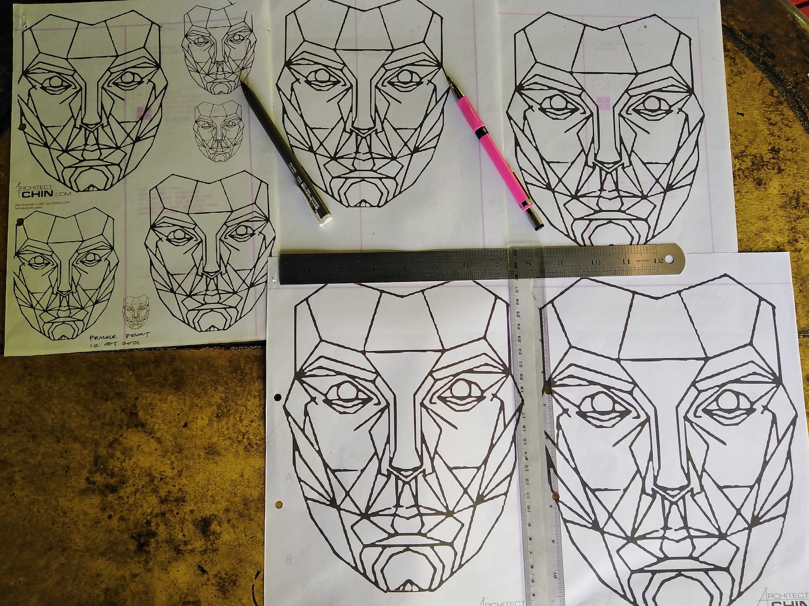 Female Face Template, Female Face Ratio, Female Face Grid, Front Face ...