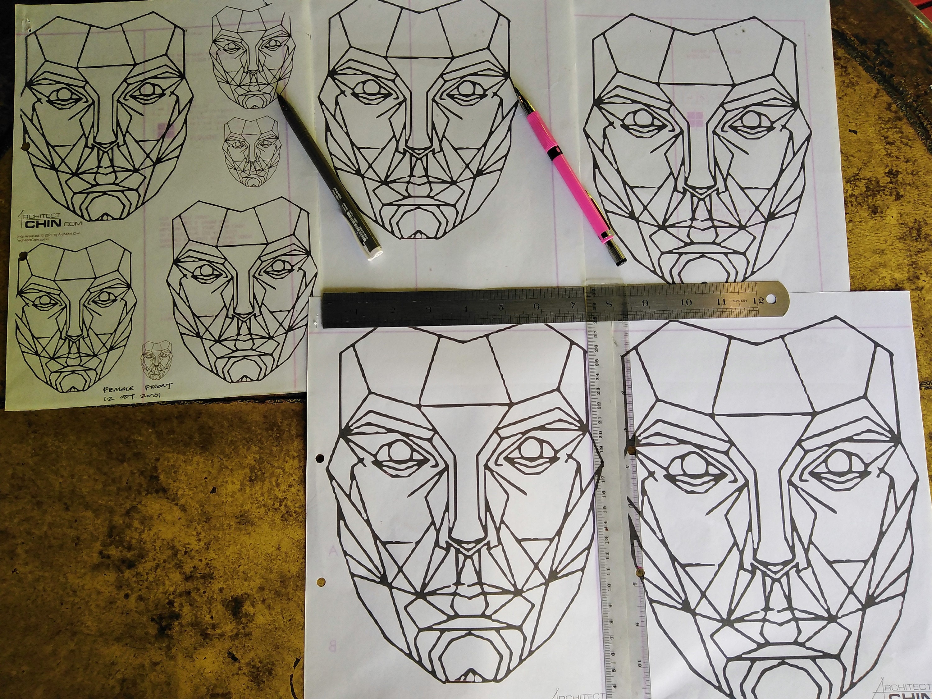 Female Face Template, Female Face Ratio, Female Face Grid, Front Face ...