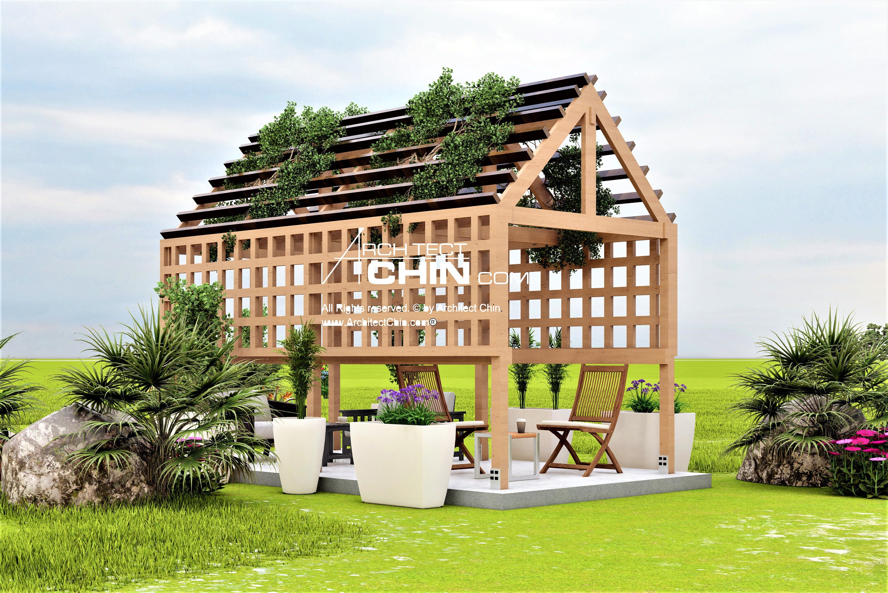 Pergola Car Porch 8 W X 16 L X 86H Cabana Plan Gazebo - Etsy