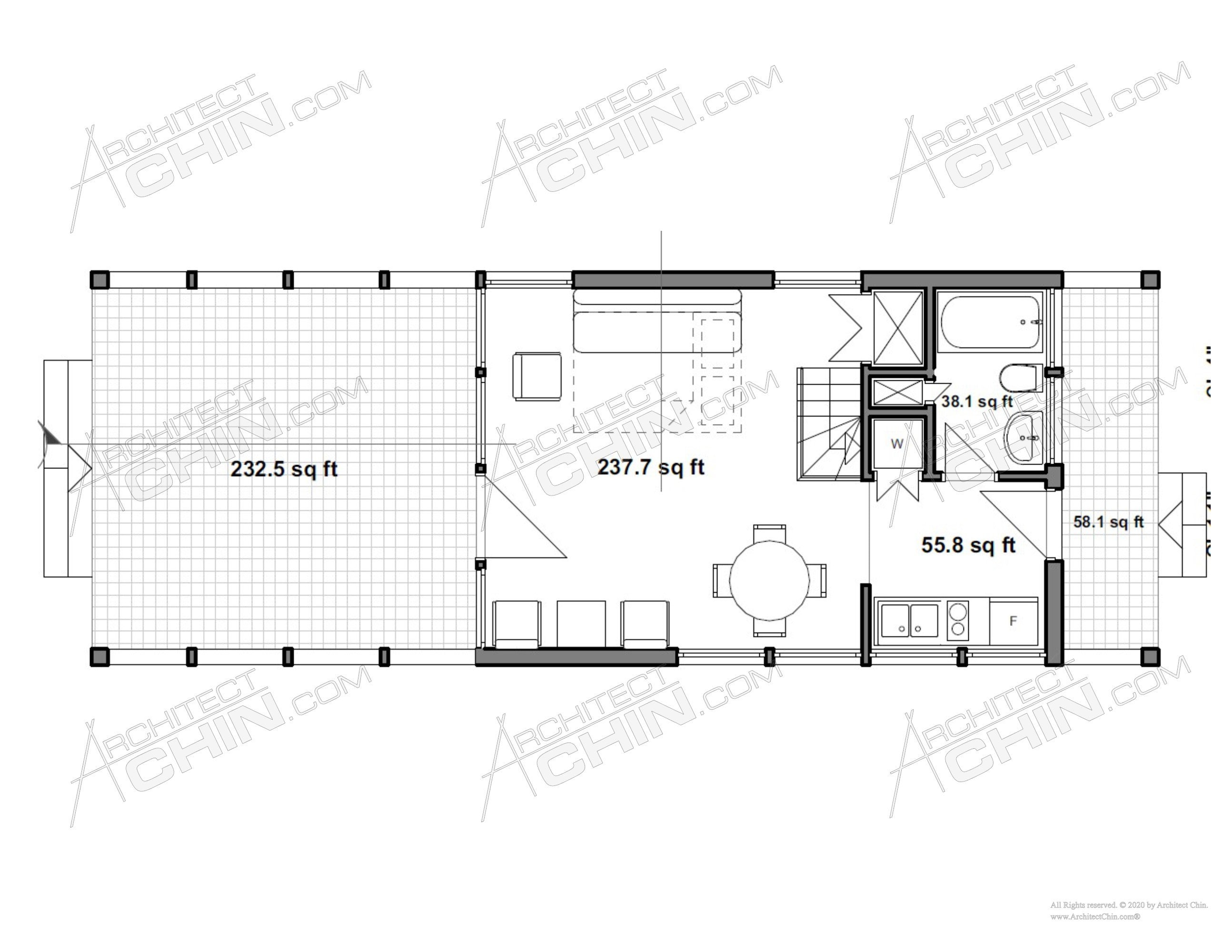 Tiny House Plans 16 x 32 512 SF 1 Bed Tiny House Cabin | Etsy