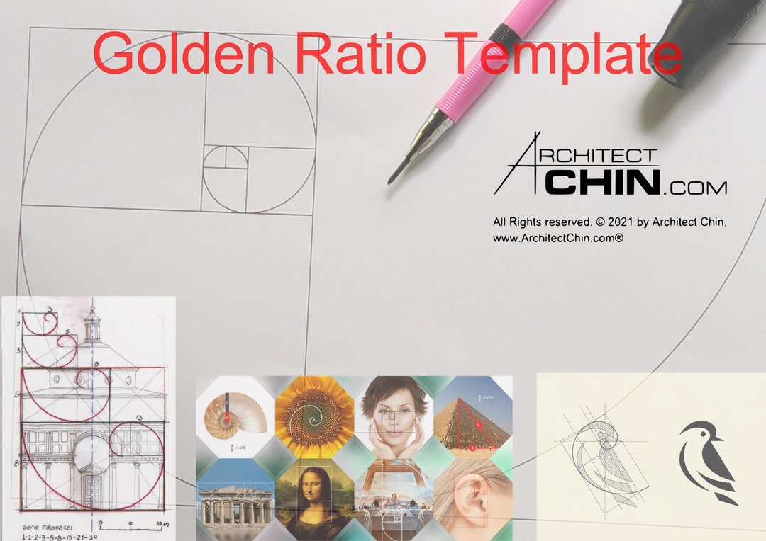 Golden Ratio Grid Printable Template, Fibonacci Printable Grid, Drawing ...