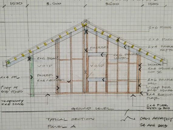 Blueprints On Graph Paper Drawings