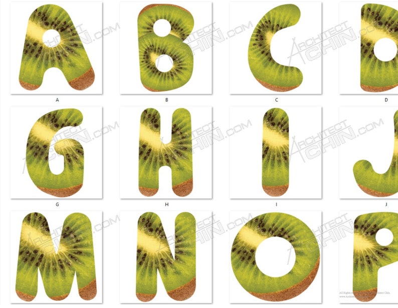 Kiwi Font / Letters Alphabet | Alpha Pack Digital Download | Printable ...
