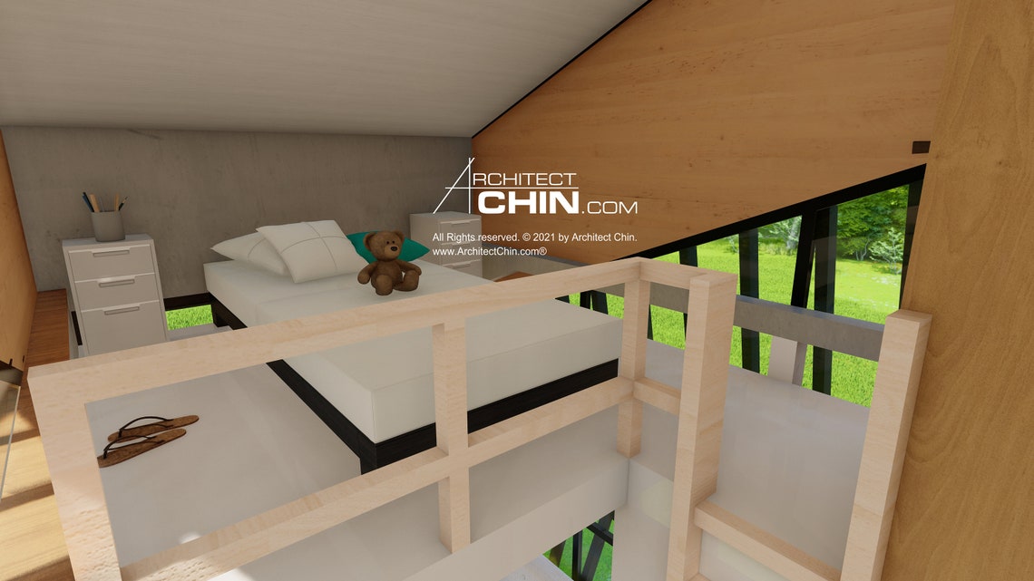 Container Cabin Plan 8' X 20' 284 SF 2 Loft Beds | Etsy
