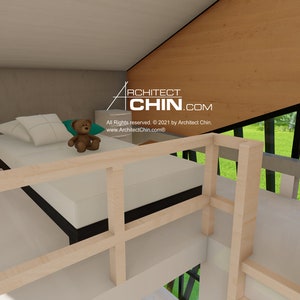 Container Cabin Plan, 8' X 20', 284 SF, 2 Loft Beds, Cabin Plan, Office ...