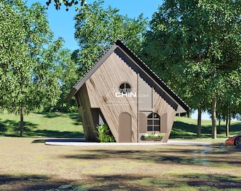 Cabin Plan, 24' X 24', 576 SF, 1 Bath, 1 Bed, Tiny House, Office Plan ...