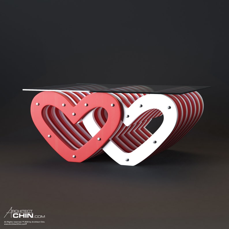 Heart Shape Plywood Coffee Table, Furniture Blueprints, Coffee Table ...