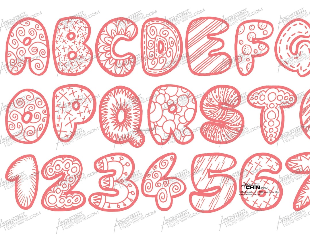 Doodle Font / Doodle Letters Alphabet | Digital Download | Printable ...