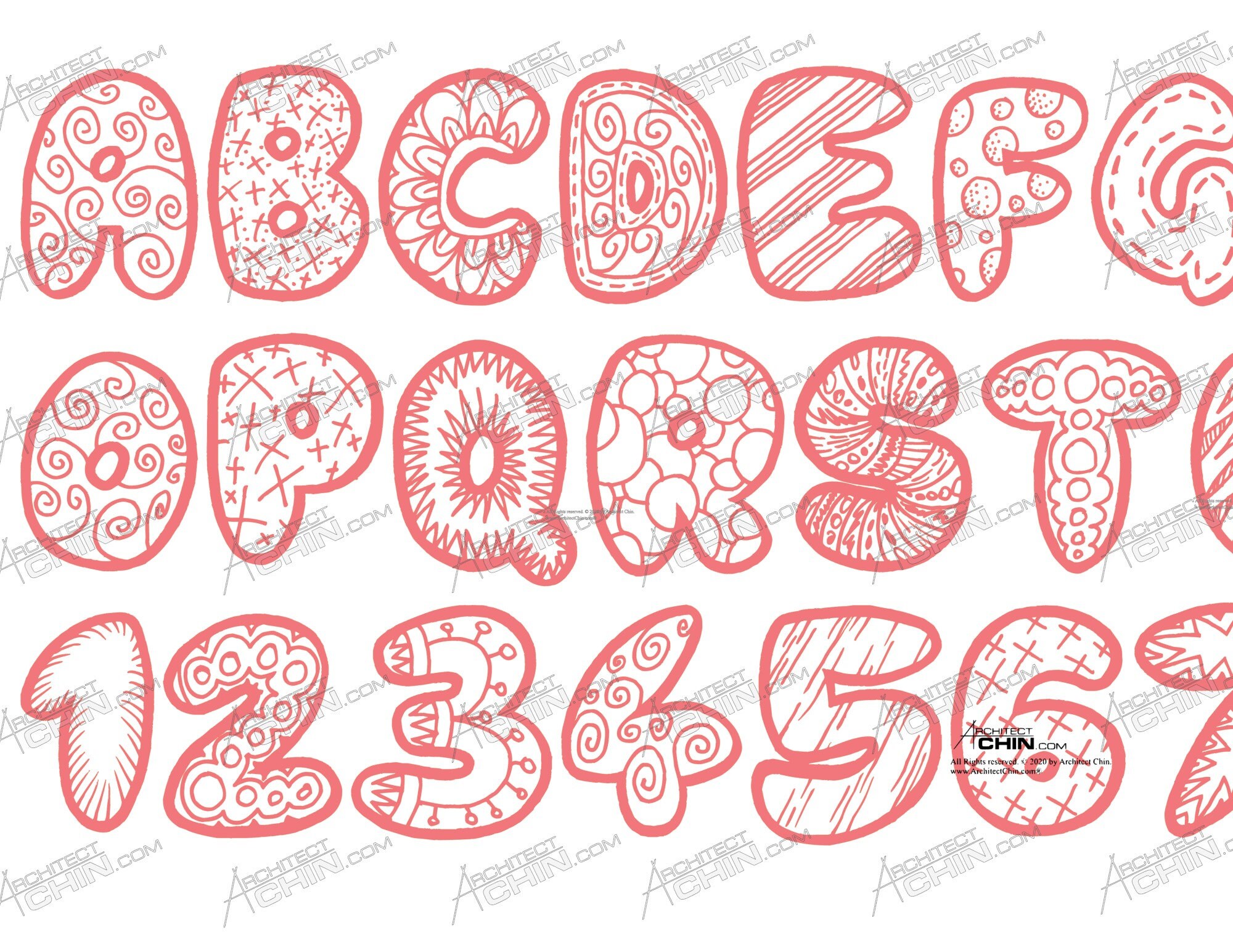 Doodle Font / Doodle Letters Alphabet | Digital Download | Printable ...