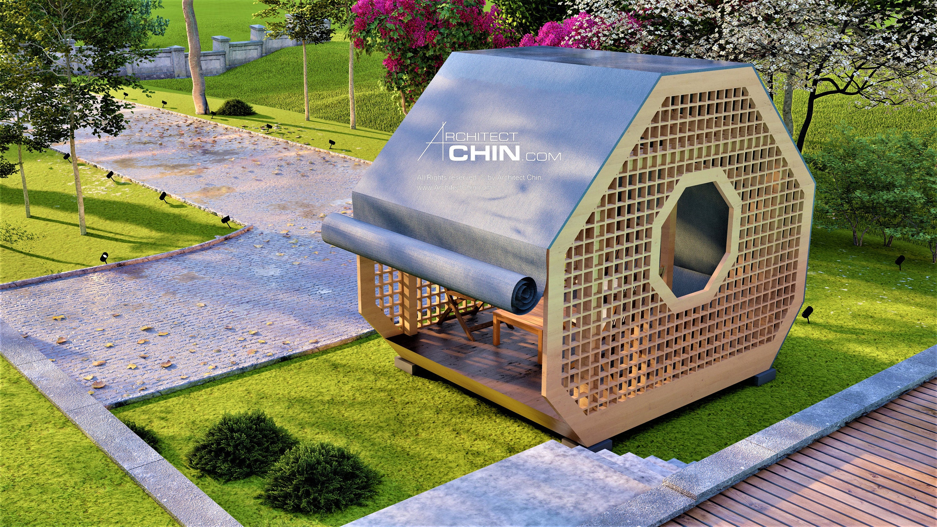 Cabana Plan, 8’W X (8’ to 16’) L X 12’H, 64 to 128 SF, Gazebo Plan ...