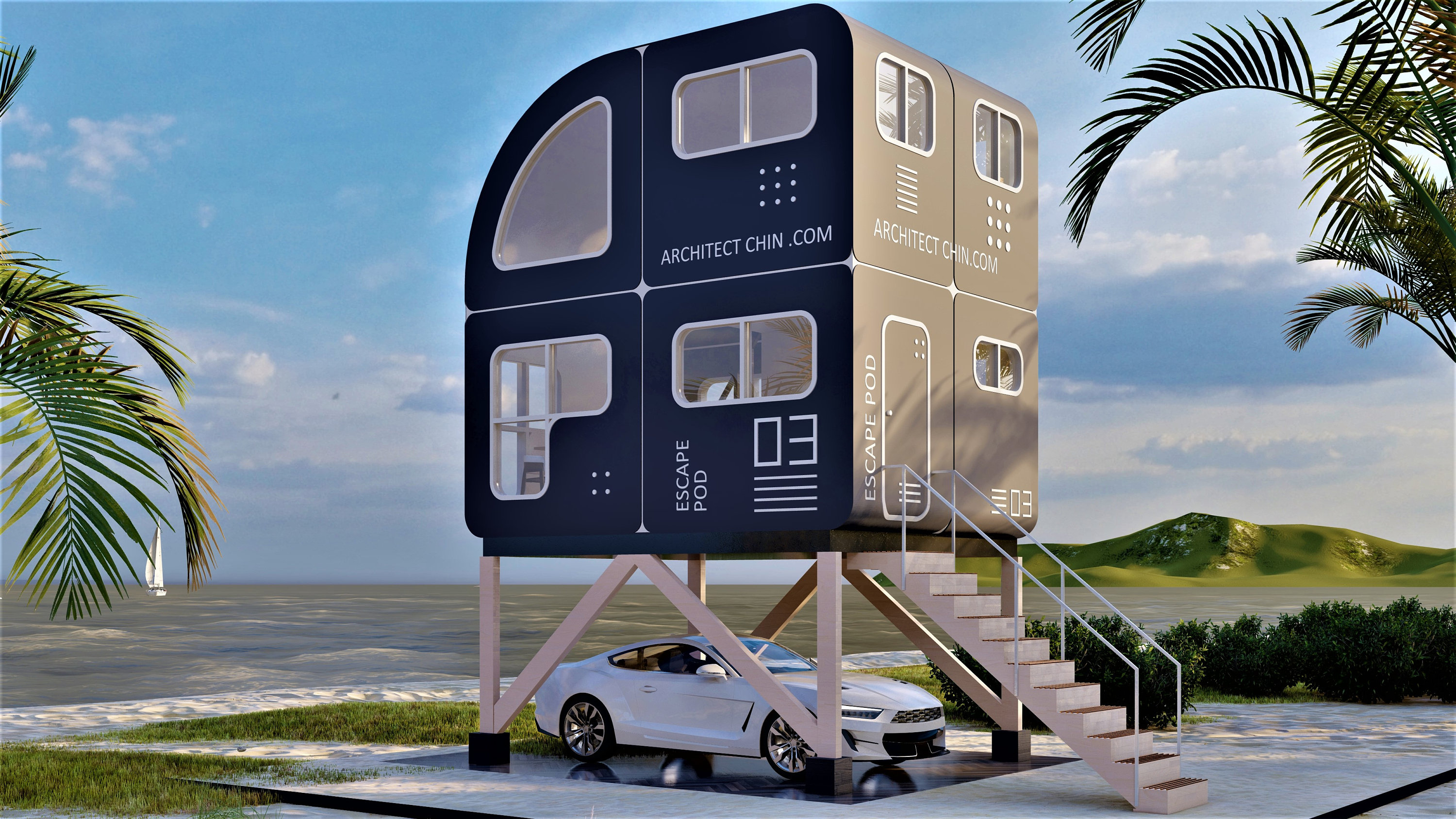 Mobile Home, Caravan, Cottage Plan, 12' X 16'x 16’ H, 288 SF, Living ...