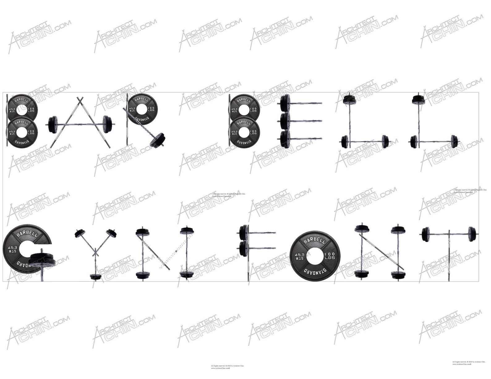 Gym Font, Gym Letters Alphabet, Workout Letters, Barbell Font, Weight ...