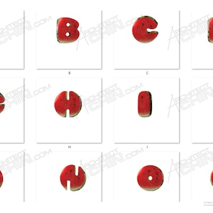 Watermelon Font / Watermelon Letters Alphabet | Digital Download ...