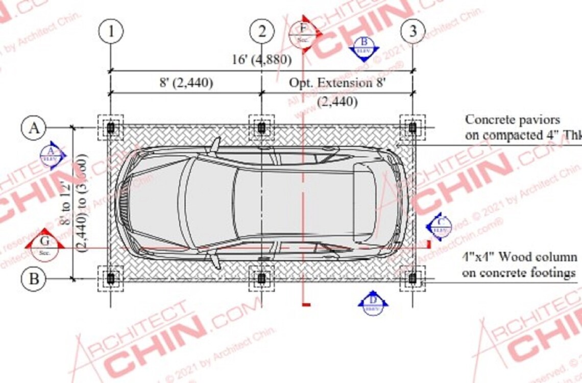 Pergola Car Porch 8 W X 16 L X 86H Cabana Plan Gazebo - Etsy