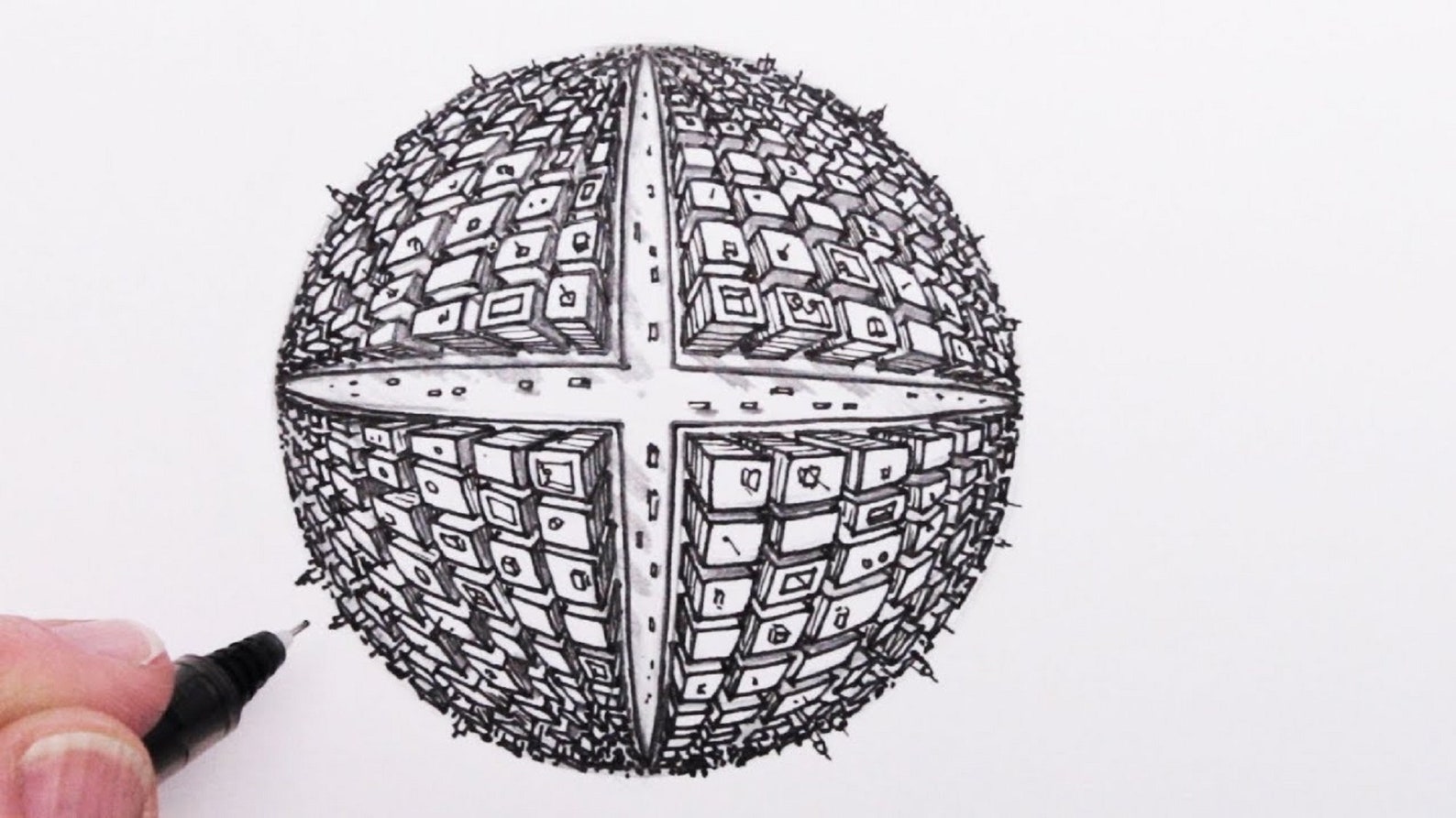 Sphere 5 Point Perspective Grid Printable Template, Sphere Grid ...