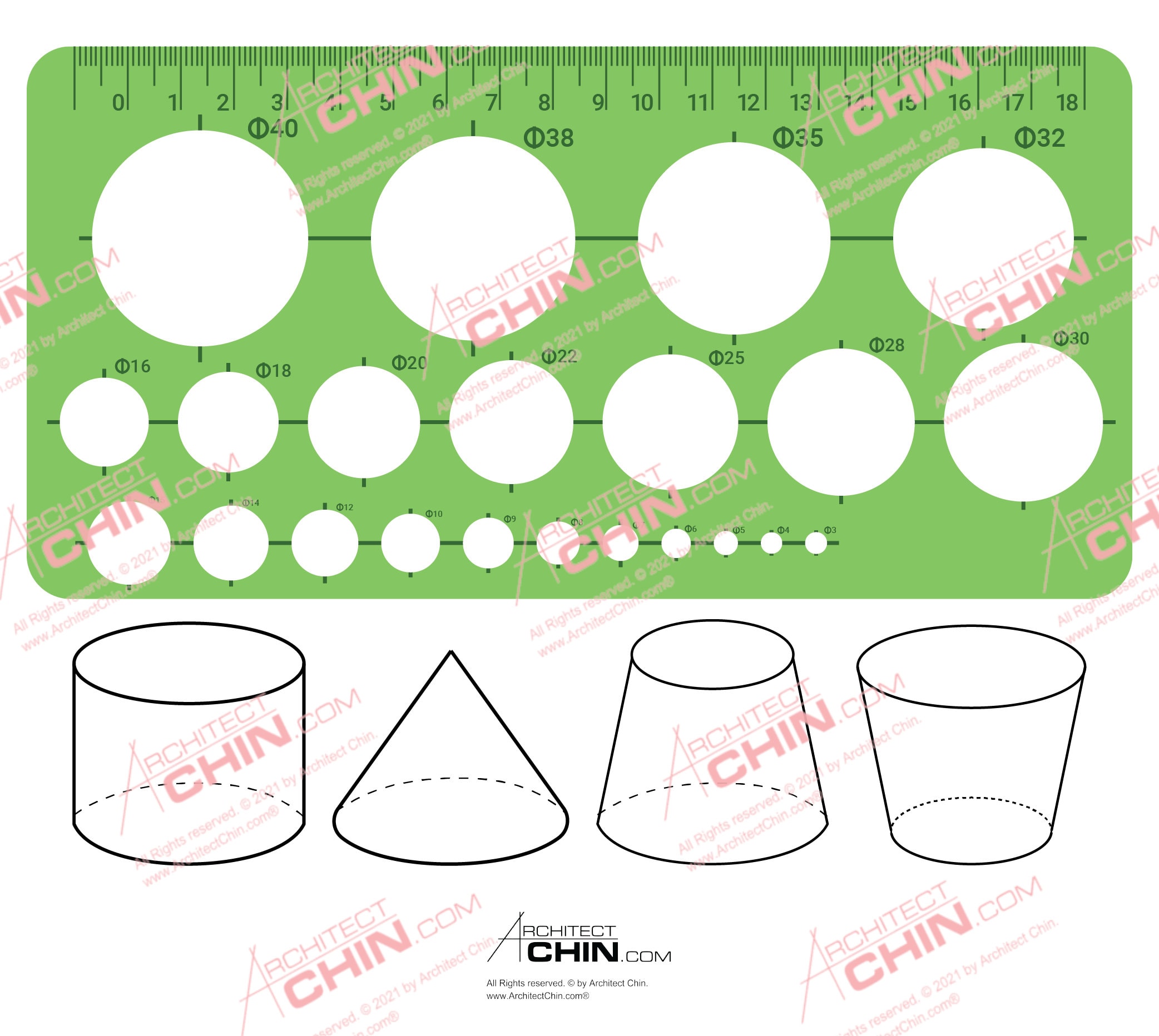 Circle and Oval Templates, 3 PNG, Ellipse Templates, Measuring ...