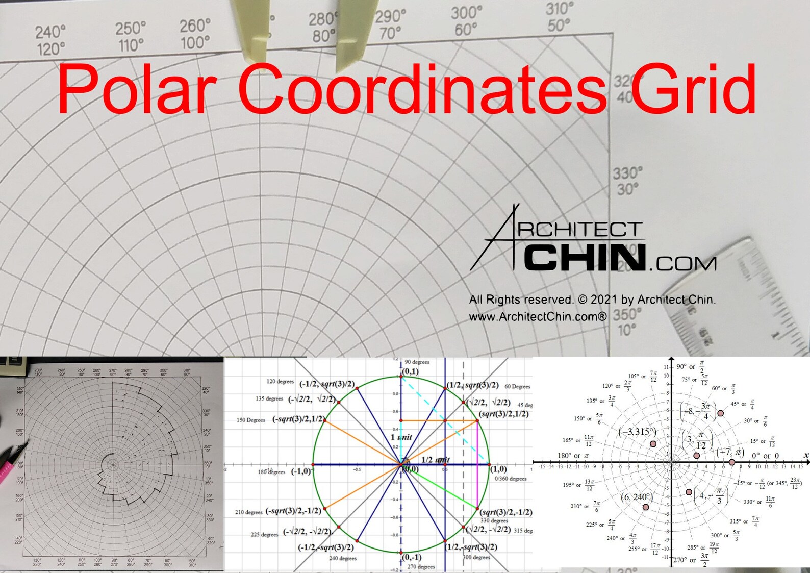 Polar Coordinates Grid, Design Template (printable PNG, PDF, JPG) - Etsy
