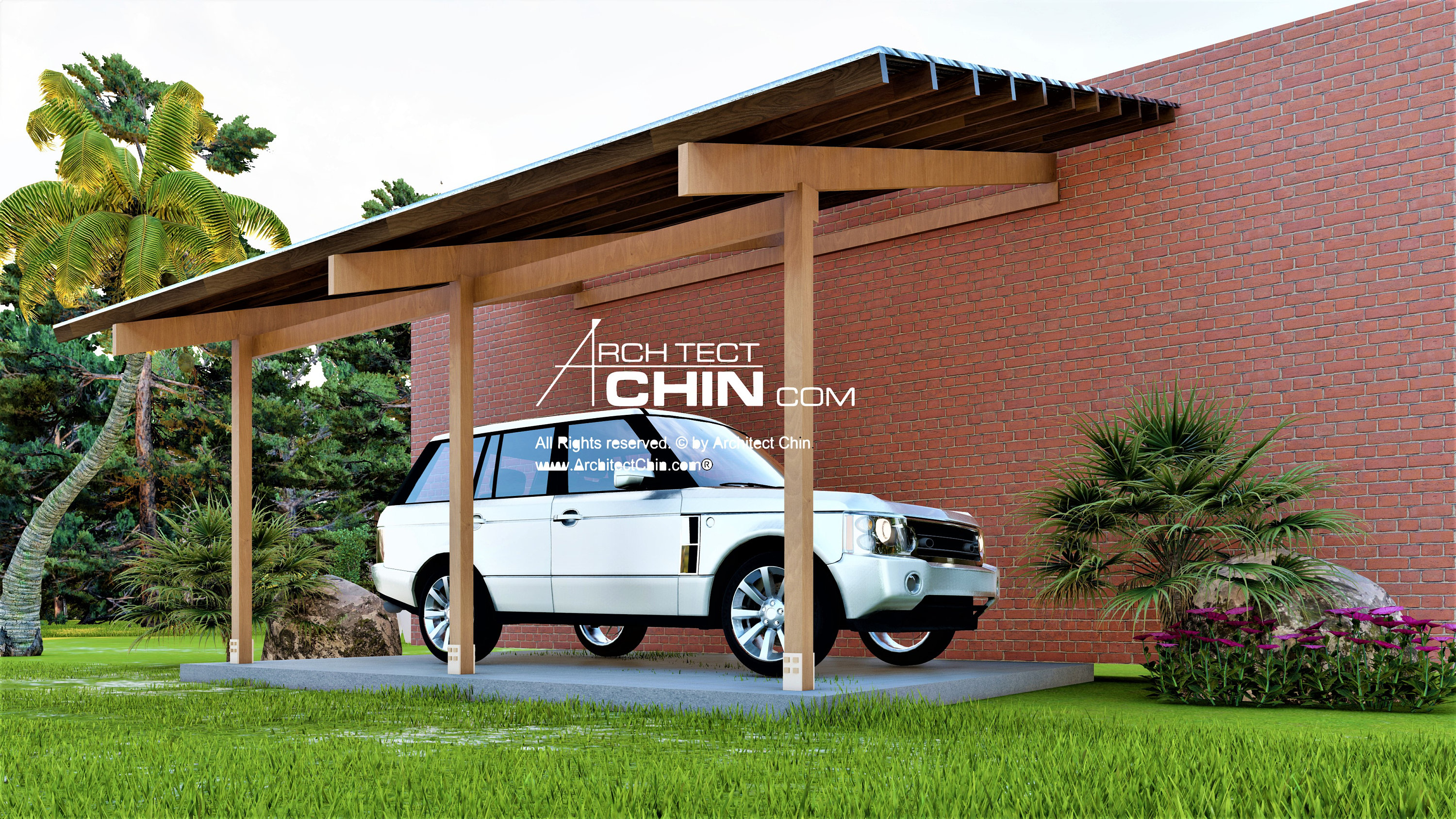 Pergola, Car Porch, 8’ W X 16’ L X 8’6”H, Cabana Plan, Gazebo Plan ...