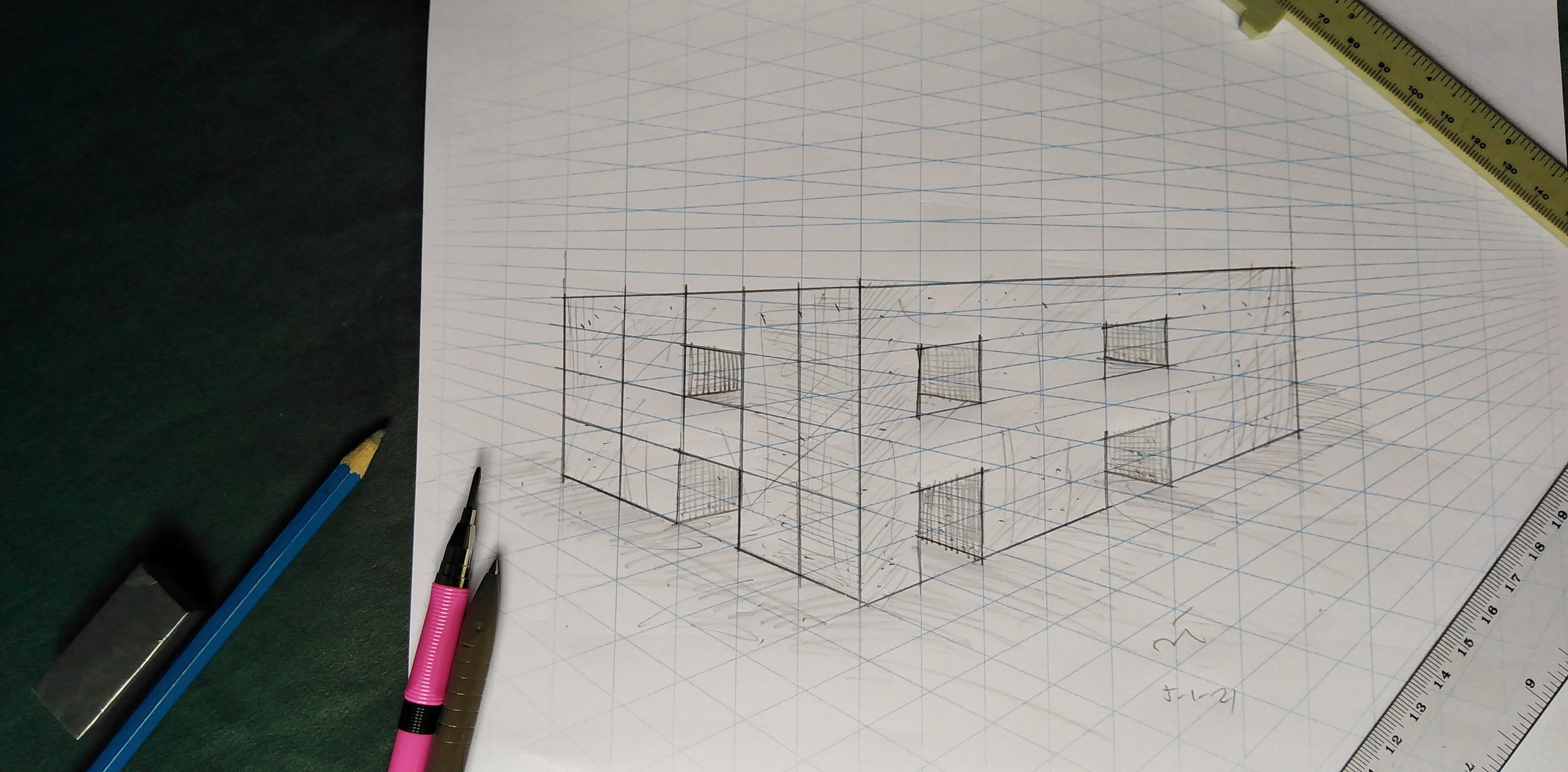 2 Point Perspective Grid Printable Printable Grid Drawing - Etsy Ireland