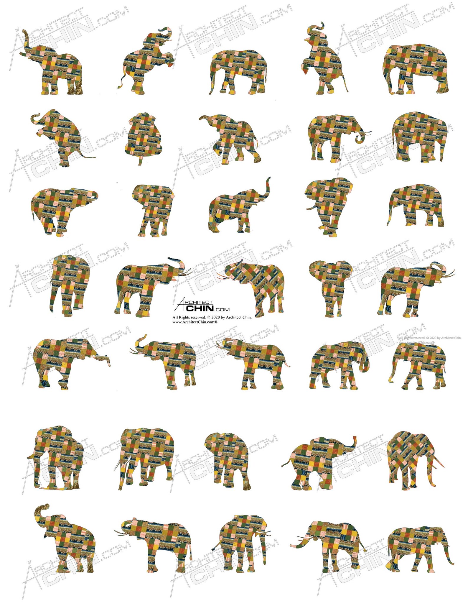 Elephant Silhouette, Printable, Digital Download, Elephant Clip Art ...