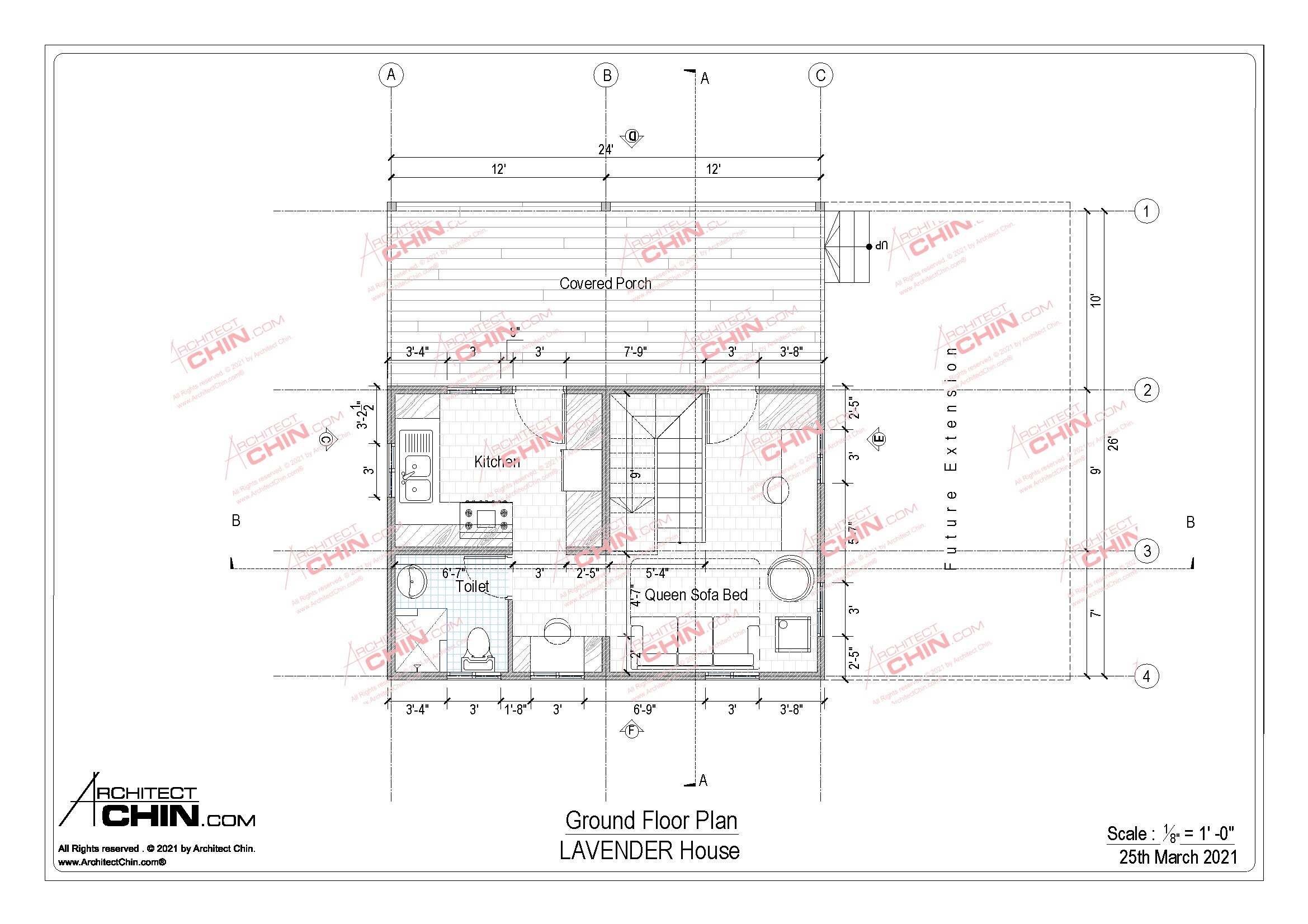 Tiny House Plans, 24 x 26, 576 SF, 1 Bed,, Tiny House, Cabin Plans ...