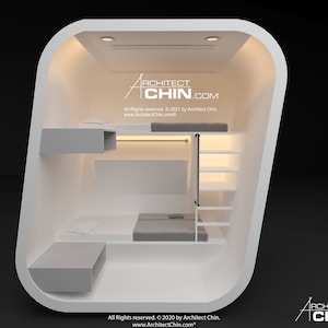 Micro Hotel, 6’ X 8’ X 9’H, 48SF Mobile Home Plan, Tiny House, Office ...
