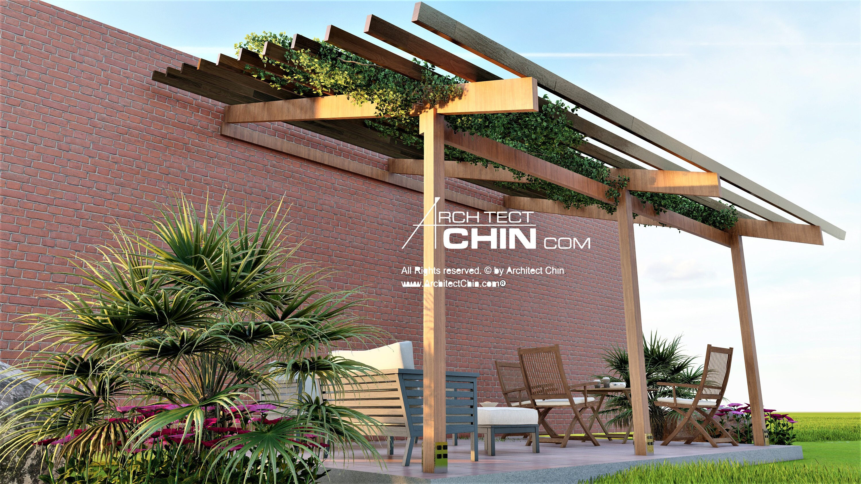 Pergola, Car Porch, 8’ W X 16’ L X 8’6”H, Cabana Plan, Gazebo Plan ...