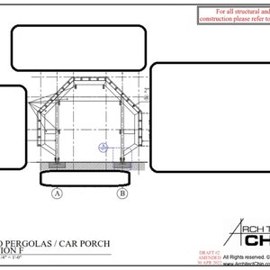 Pergola, Car Porch, 8’ W X 16’ L X 8’6”H, Cabana Plan, Gazebo Plan ...