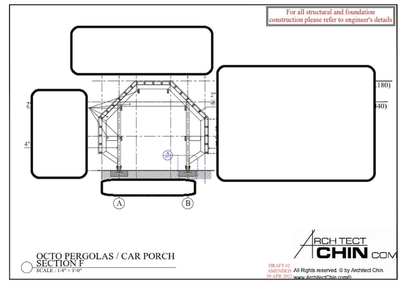 Pergola, Car Porch, 8’ W X 16’ L X 8’6”H, Cabana Plan, Gazebo Plan ...