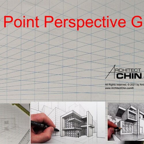 2 Point Perspective Grid Printable Printable Grid Drawing - Etsy