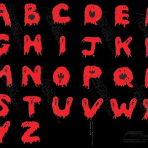 Halloween Red Letters Alphabet | Hand Drawn Alphabet | Alpha Pack ...