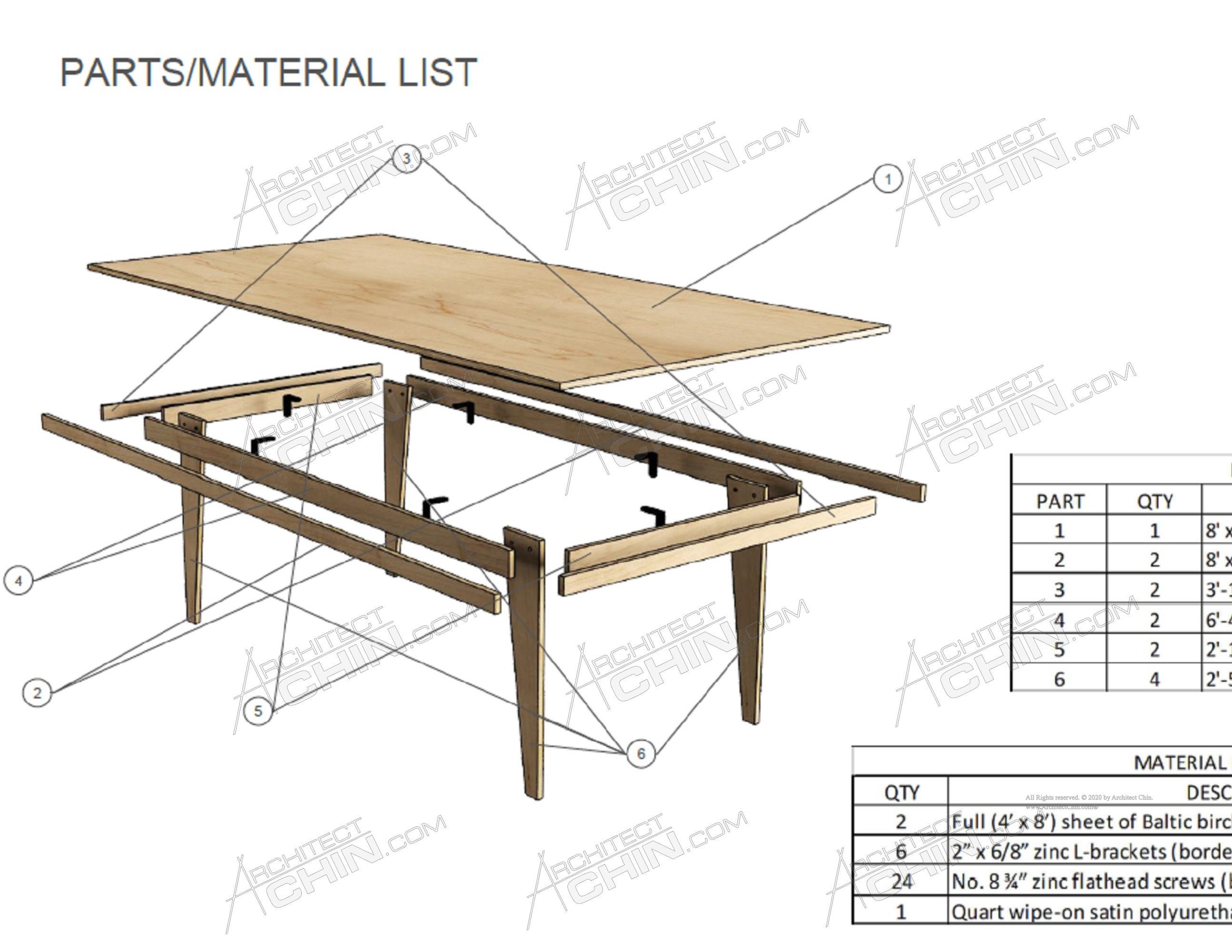 Plywood Ping Pong / Dining Table, Furniture Blueprints, Ping Pong Table ...