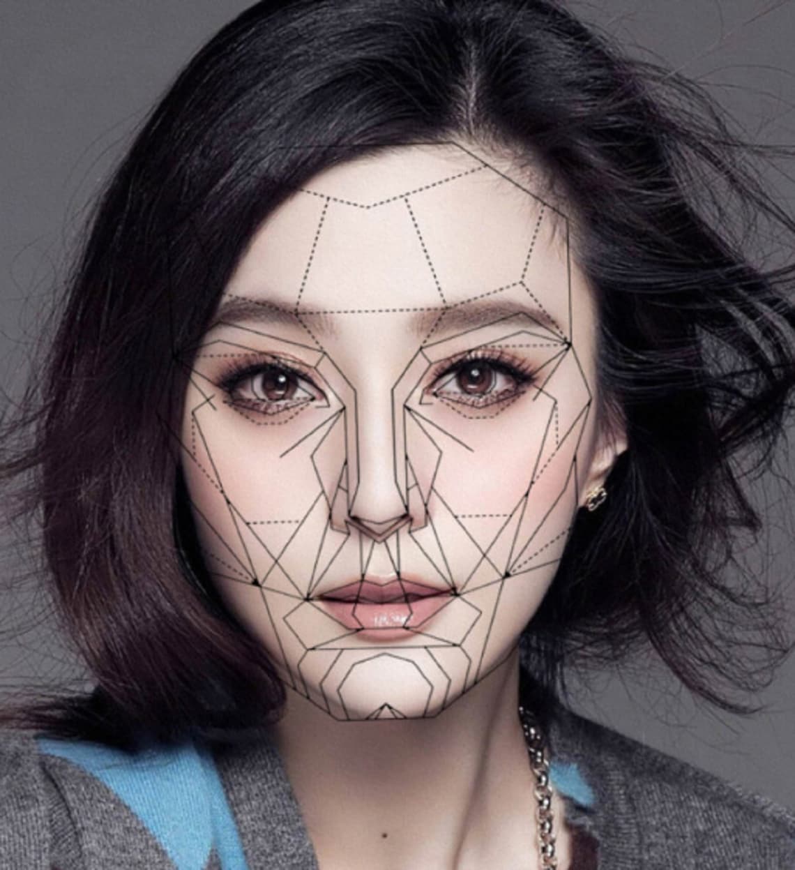 Female Face Template, Female Face Ratio, Female Face Grid, Front Face ...