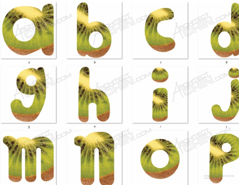 Kiwi Font / Letters Alphabet | Alpha Pack Digital Download | Printable ...