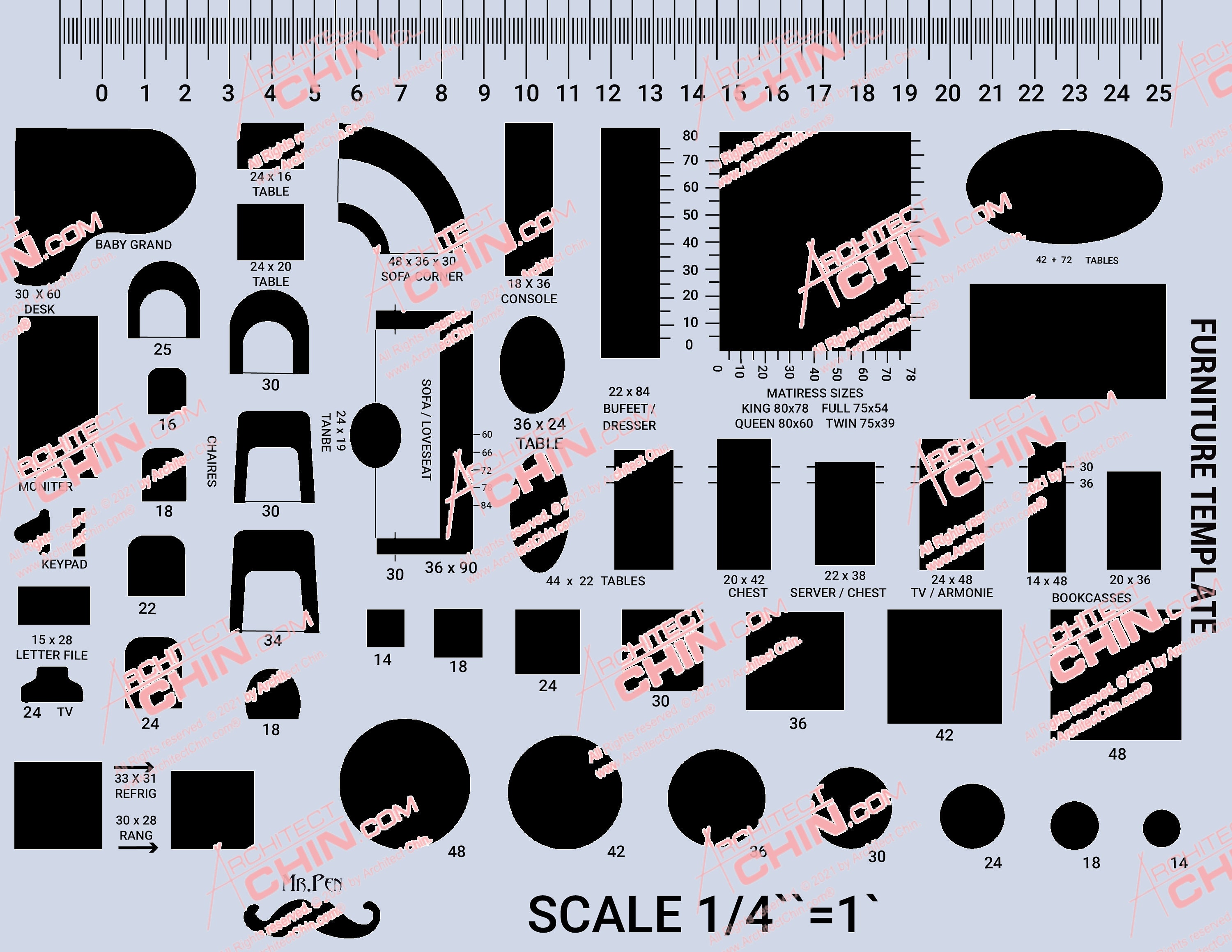 Interior Design Furniture Layout Kit, Room Furniture Layout, 3 ...