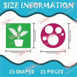 Tracing Stencils, PNG, Colorful Shapes, 25 Pieces, Shape Stencils ...