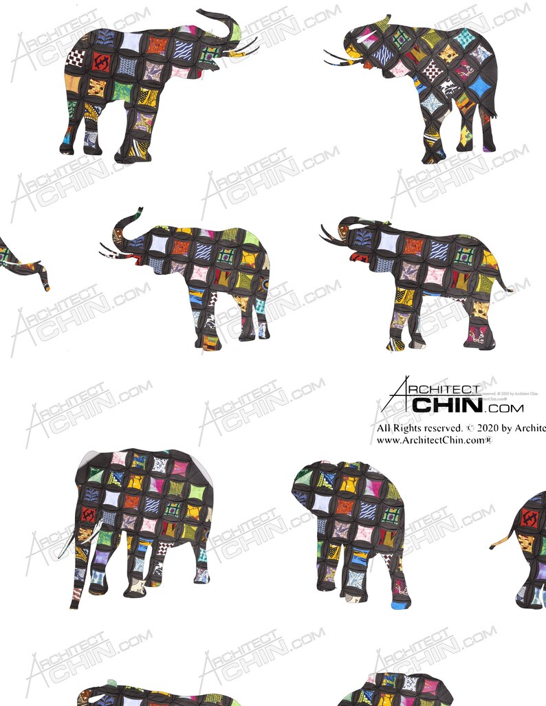 Elephant Silhouette, Printable, Digital Download, Elephant Clip Art ...