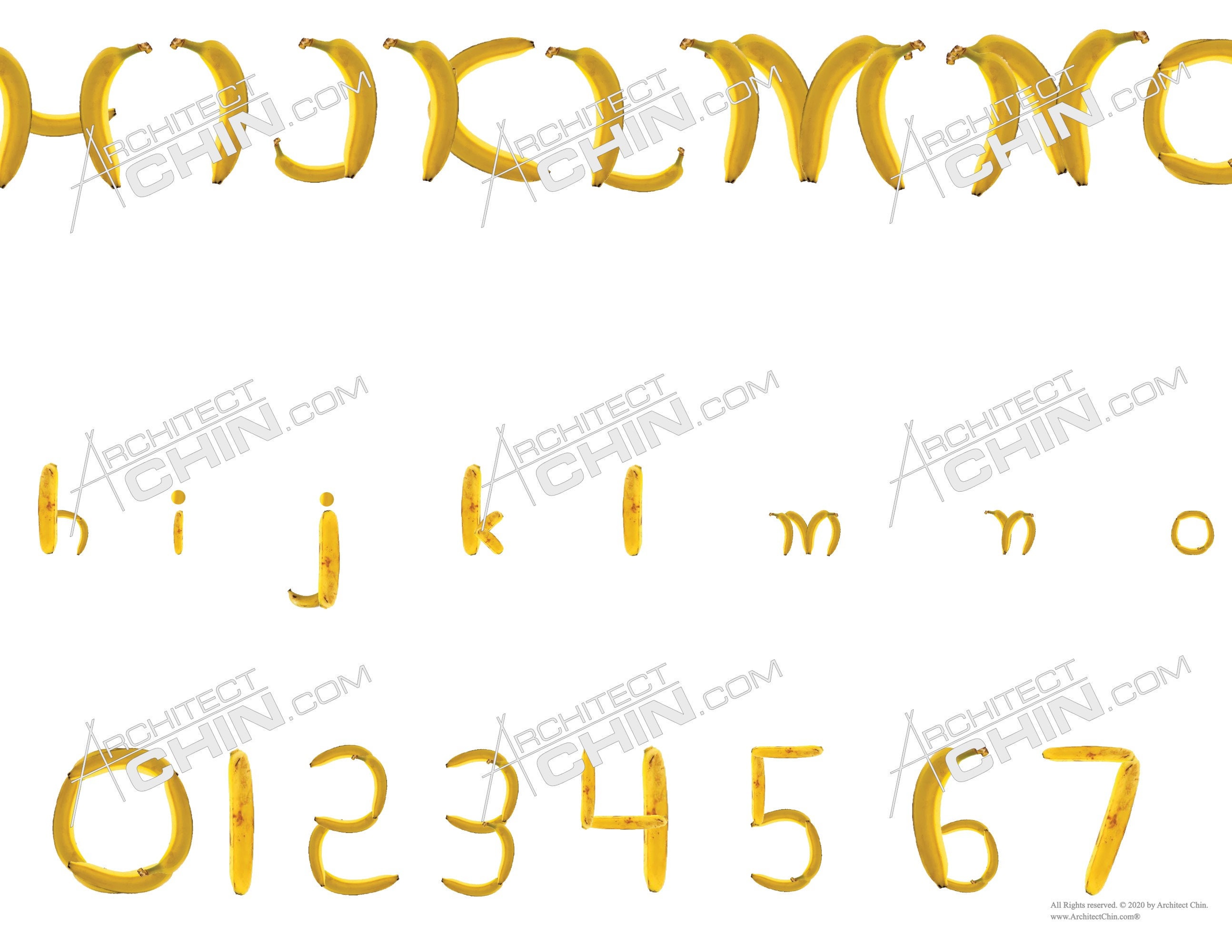 Banana Font / Letters Alphabet | Alpha Pack Digital Download ...