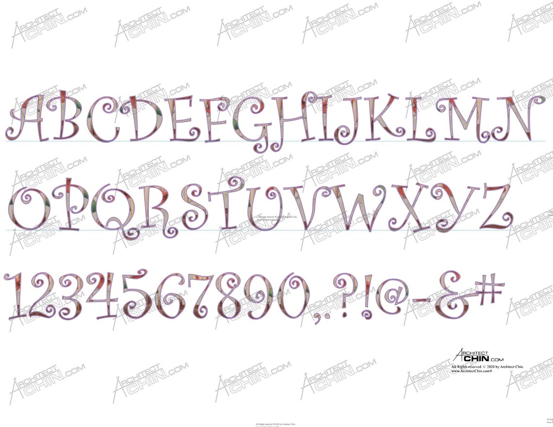 Cursive Font / Curly Letters Alphabet | Digital Download | Printable ...