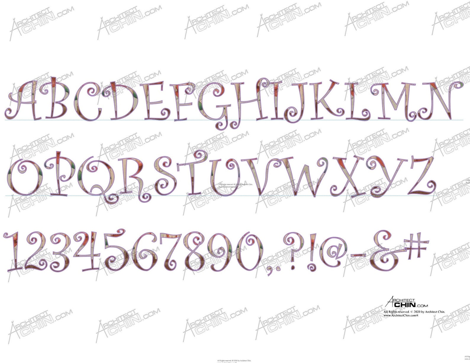 Cursive Font / Curly Letters Alphabet | Digital Download | Printable ...
