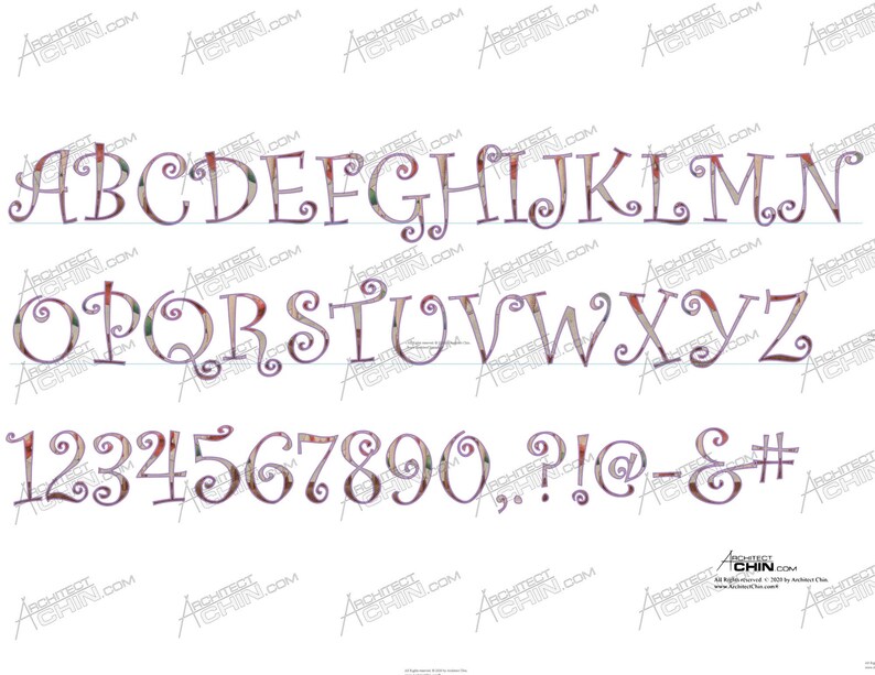 Cursive Font / Curly Letters Alphabet | Digital Download | Printable ...