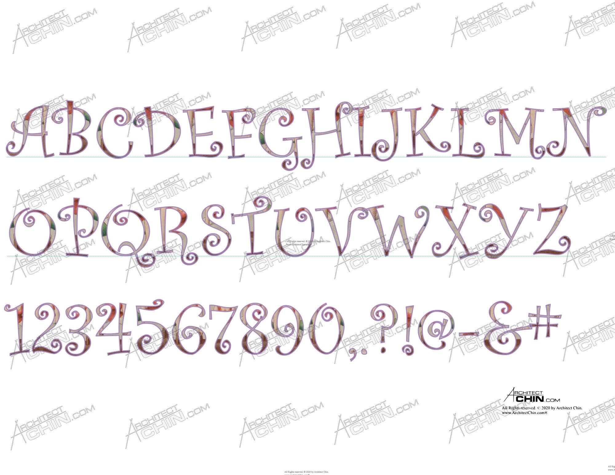 Cursive Font / Curly Letters Alphabet | Digital Download | Printable ...