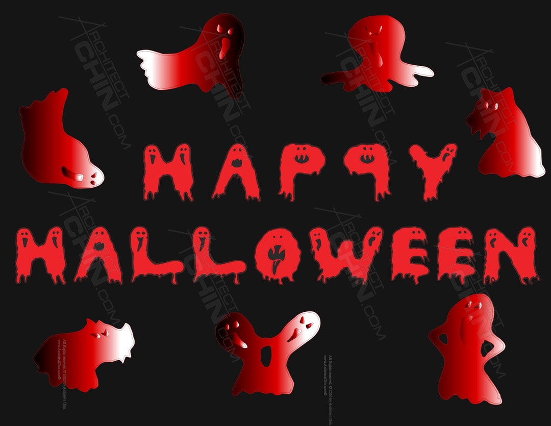 Happy Halloween Red Printable / PNG / SVG | Digital Download / Clip Art ...