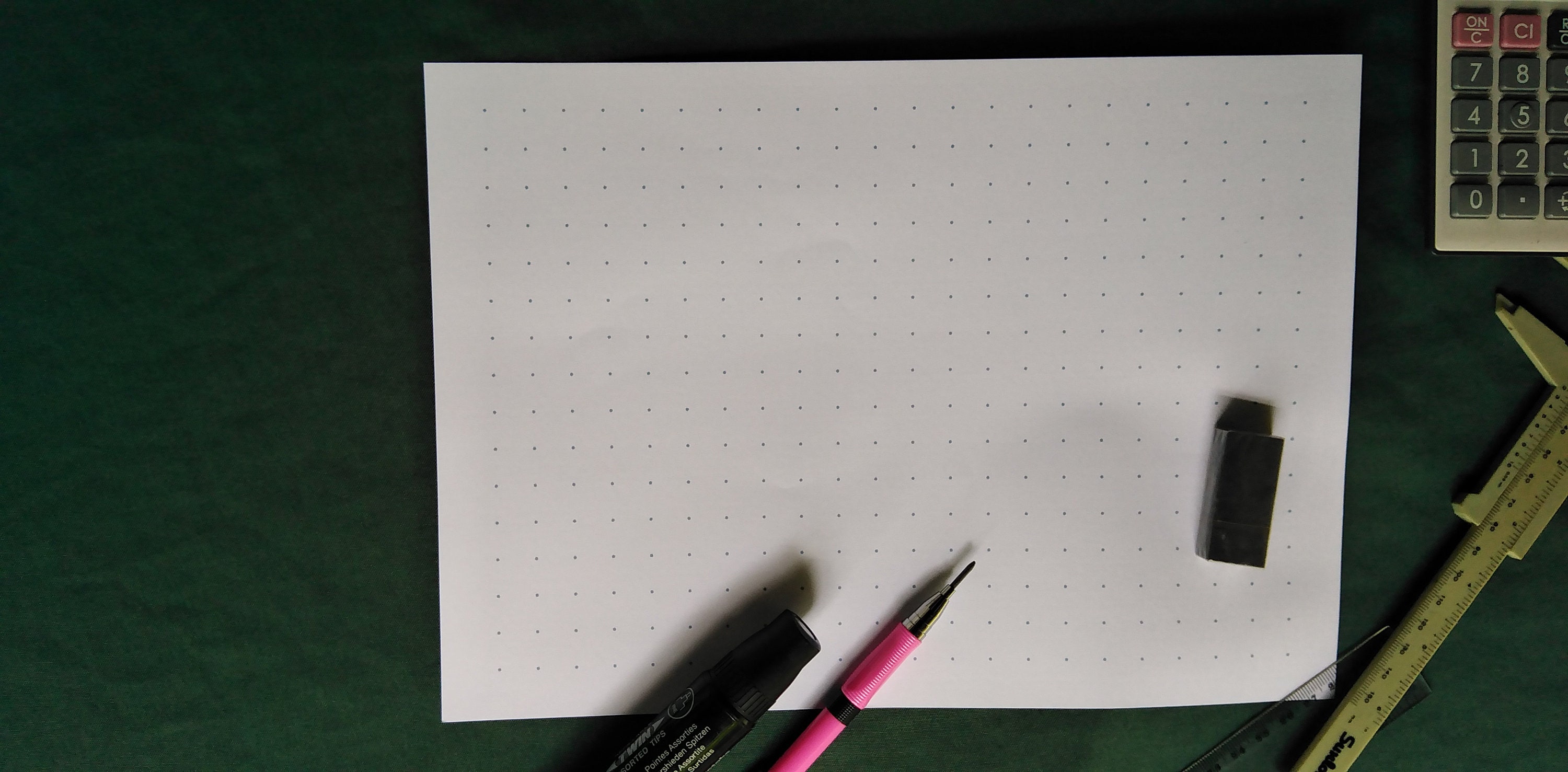 Dot Grid Printable Template, Dot Printable Grid, Drawing Grid ...